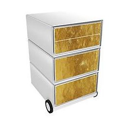 PAPERFLOW Rollcontainer easyBox 4 horizontale Schubladen 642x390x436mm PERSO GOLD