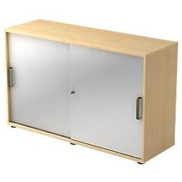 Hammerbacher Schiebetürenschrank Spanplatte 1 Fachboden abschließbar 1.200 x 400 x 748 mm Ahorn Braun, Silber