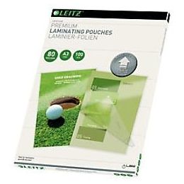 Leitz iLAM Premium Laminierfolien DIN A3 Glänzend 80 Mikron (2 x 80) Transparent 100 Stück