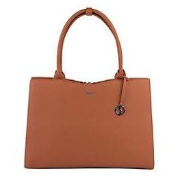 SOCHA Damen Laptoptasche Straight Line Cognac 15.6 " Kunstleder Cognac 42 x 13 x 31,5 cm