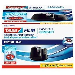 Tesa Tischabroller Tesafilm Easy Cut Compact Schwarz 105 mm (B) x 33 m (L) Kleiner Kern Kunststoff