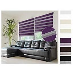 casa pura Sichtschutzrollo Mini Day & Night Polyester, Aluminium Lila 450 x 1500 mm