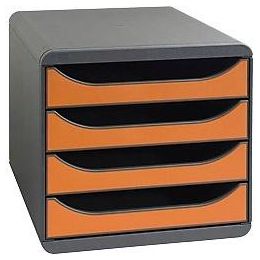 Exacompta Schubladenbox Classic 310788D Schwarz, Orange 34,7 x 26,7 x 27,8 cm