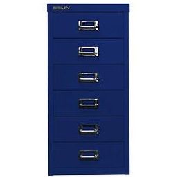 Bisley Schubladenschrank 6 Schübe Oxfordblau 279 x 380 x 590 mm