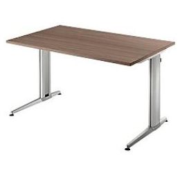 Hammerbacher XS-Serie Schreibtisch Rechteckig Walnuss C-Fuß 1.200 (B) x 800 (T) x 720 (H) mm Melaminharzbeschichtete Spanplatte