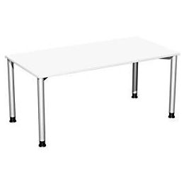 Speed Office Schreibtisch Rechteckig Weiß 1.600 (B) x 800 (T) x 800 (H) mm MFC (Melaminbeschichtete Spanplatte)