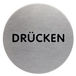 Durable Piktogramm Edelstahl DRÜCKEN Ø 65 mm