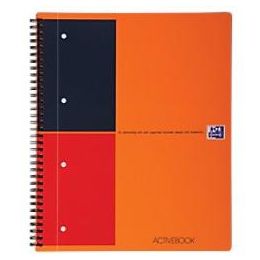 Oxford International Notizbuch DIN A4+ Liniert Spiralbindung PP (Polypropylen) Orange Perforiert 160 Seiten 5 Stück à 80 Blatt