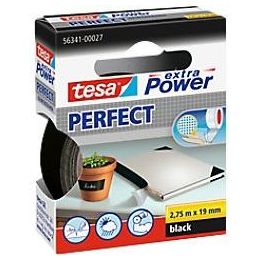 Tesa Klebeband extra Power Perfect Schwarz 19 mm (B) x 2,75 m (L) Kunststoff, Zellwollgewebe