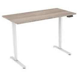euroseats Sitz-Stehschreibtisch Rechteckig Eiche T-Fuß 1.600 (B) x 800 (T) x 1.275 (H) mm Metall