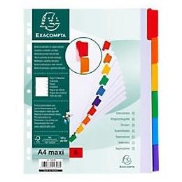 Exacompta Blanko Register DIN A4 Maxi Farbig Sortiert 6-teilig Pappkarton 18 Löcher 4306E 20 Stück