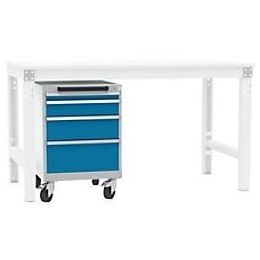 Manuflex Mobil Schubfachschrank 4 Schubfächer BASETEC Brillantblau 500 x 580 x 720 mm