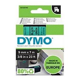 Dymo D1 40919 Schriftband Schwarz auf Grün 9 mm x 7 m