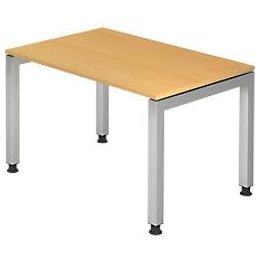 Hammerbacher J Serie Höhenverstellbarer Schreibtisch Rechteckig Buche Holz Silber 4 Füße 1.200 x 680 mm