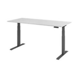 Hammerbacher VXDKB Elektrisch Höhenverstellbar Sitz-Stehschreibtisch Grau C-Fuß 1.800 (B) x 800 (T) x 1.290 (H) mm Spanplatte, Stahl