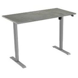 euroseats Oxyd Rechteckig Elektrisch Höhenverstellbar Sitz-Stehschreibtisch Silber Grau 1.600 x 800 x 750 - 1.235 mm