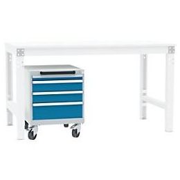 Manuflex Mobil Schubfachschrank BASETEC Hellgrau, Brillantblau 500 x 580 x 620 mm