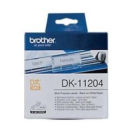 Brother QL Etiketten Authentisch DK-11204 DK-11204 Selbsthaftend Schwarz auf Weiß 17 x 54 mm 400 Etiketten