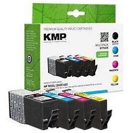 KMP Kompatibel HP 903XL Tintenpatrone 3HZ51AE Schwarz, Cyan, Magenta, Gelb Multipack 4 Stück