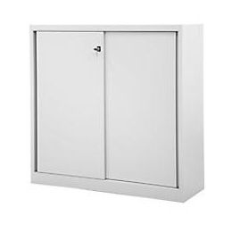 Bisley Schiebetürenschrank ECO, 2 Fachböden, 3 OH, Farbe lichtgrau, H 1181 x B 1200 x T 430 mm