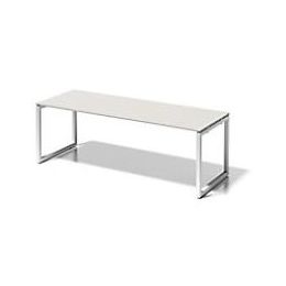 Bisley Cito Schreibtisch, 740 mm höhenfixes O-Gestell, H 19 x B 2200 x T 800 mm, Dekor grauweiß, Gestell verkehrsweiß