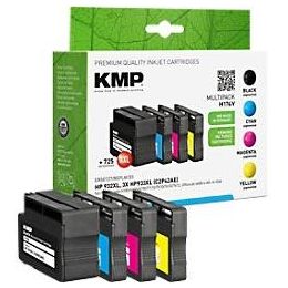 KMP Kompatibel HP 932XL /933XL Tintenpatrone C2P42AE Schwarz, Cyan, Magenta, Gelb Multipack 4 Stück