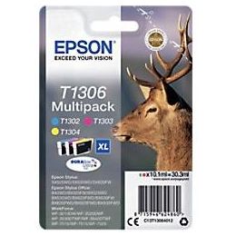 Epson T1306 Original Tintenpatrone C13T13064012 Cyan, Magenta, Gelb Multipack 3 Stück