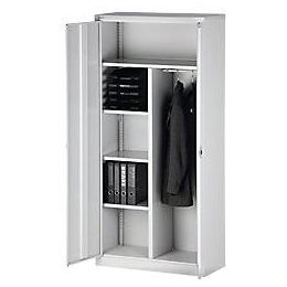 Bisley Flügeltürenschrank Universal mit Garderobeneinsatz Lichtgrau 914 x 400 x 1.950 mm