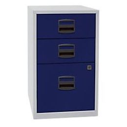 Bisley Home Beistellschrank 3 Schubladen Lichtgrau, Oxfordblau 413 x 400 x 672 mm