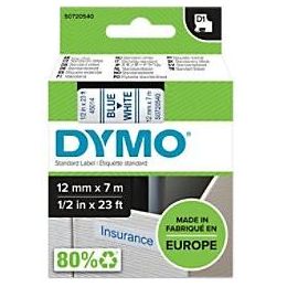 Dymo D1 Beschriftungsband Authentisch 45014 S0720540 Selbsthaftend Blau auf Weiß 12 mm x 7 m