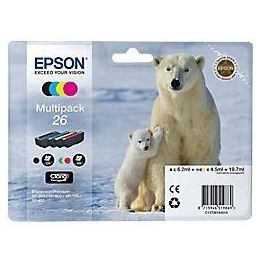 Epson 26 Original Tintenpatrone C13T26164010 Schwarz, Cyan, Magenta, Gelb Multipack 4 Stück