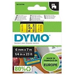 Dymo D1 S0720790 / 43618 Authentic Schriftband Selbstklebend Schwarzer Druck auf Gelb 6 mm x 7m