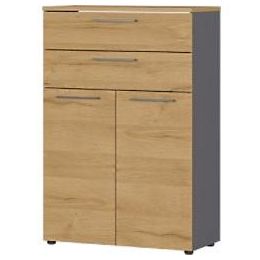 Germania Melamin Schrank Abschließbar 800 x 400 x 1.200 mm Braun, Graphit