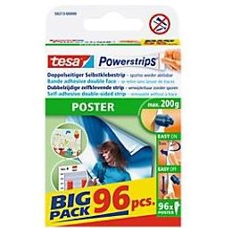 Tesa Poster Strips Powerstrips Poster Transparent 20 mm (B) x 0,045 m (L) Gummi 96 Stück