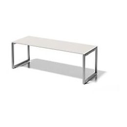 Bisley Cito Schreibtisch, 740 mm höhenfixes O-Gestell, H 19 x B 2200 x T 800 mm, Dekor grauweiß, Gestell silber