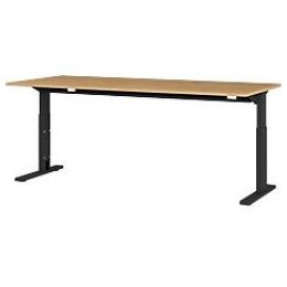 Germania Sitz-Stehschreibtisch GW-Profi 2.0 4253-582 Mit Aufbau Eiche, Schwarz 1800 mm (B) x 800 mm (T) x 750 mm (H)