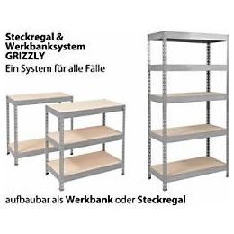 OFFICE MARSHAL Schwerlastregal Grizzly Grau, Anthrazit 5 Fächer 1.800 x 900 x 450 mm