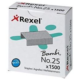 Rexel Bambi Heftklammern ACCO5020 Verzinkter Stahl Silber 1500 Stück