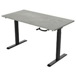 euroseats Crank Sitz-Stehschreibtisch Rechteckig Beton T-Fuß 1.400 (B) x 800 (T) x 1.190 (H) mm Metall