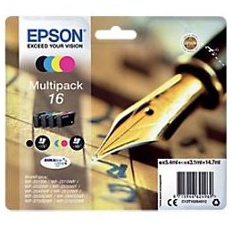 Epson 16 Original Tintenpatrone C13T16264012 Schwarz, Cyan, Magenta, Gelb Multipack 4 Stück