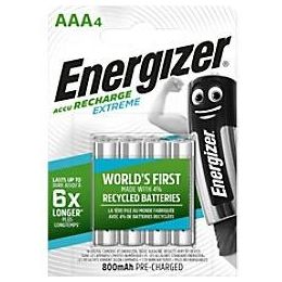 Energizer AAA Wiederaufladbare Batterien Extreme HR03 800 mAh NiMH 1,2 V 4 Stück