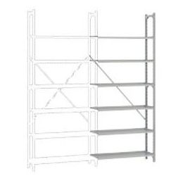 Manuflex Regalsystem 7 Fachböden Stahl 930 x 300 x 2.250 mm Silber