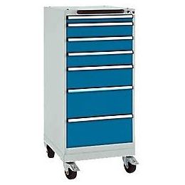 Manuflex Mobil Schubfachschrank BASETEC Brillantblau 500 x 580 x 1.160 mm