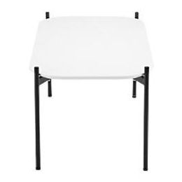PAPERFLOW Rechteckiger Beistelltisch Weiße Tischplatte Schwarzer Rahmen 4 Beine Meet 750 x 500 x 400 mm