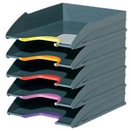 Durable Varicolor Briefablage-Set Polystyrol Stapelbar DIN A4 Farbig sortiert 5 Stück