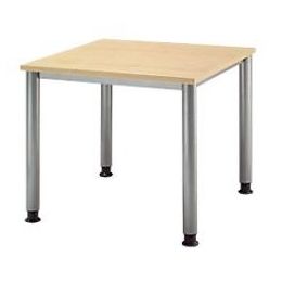 Hammerbacher Matrix Schreibtisch Quadratisch Ahorn 4 Füße 800 (B) x 800 (T) x 760 (H) mm Aluminium, Holz, Kunststoff, Spanplatte