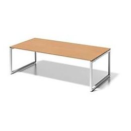 Bisley Cito Chefarbeitsplatz/Konferenztisch, 740 mm höhenfixes O-Gestell, H 19 x B 2400 x T 1200 mm, Dekor buche, Gestell verkehrsweiß