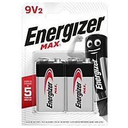 Energizer 9 V Alkali-Batterien Max 6LR61 2 Stück