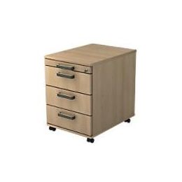 Hammerbacher Rollcontainer 4 Schübe abschließbar 428 x 580 x 590 mm Eiche