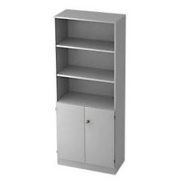 Hammerbacher Future Aktenschrank Melaminharzbeschichtete Spanplatte 2 Fachböden 800 x 420 x 2.004 mm Grau